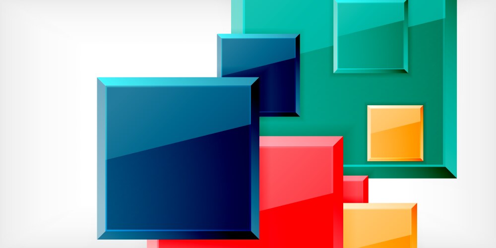 Shiny glossy metallic or plastic square design Vector Image