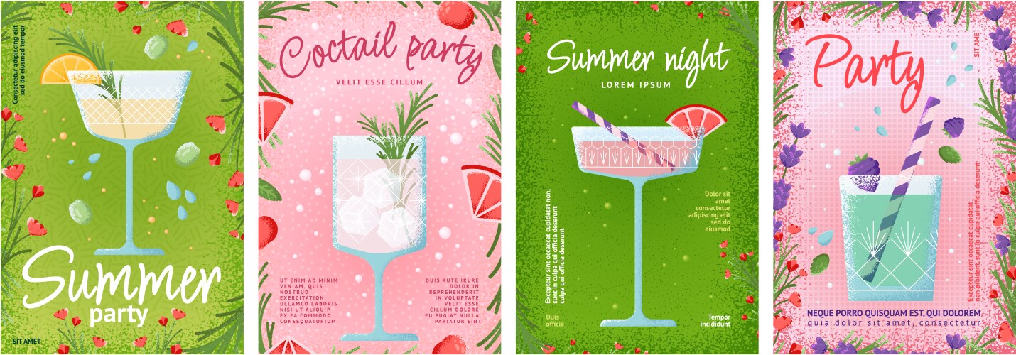 Bar menu design template for cocktail drinks Vector Image