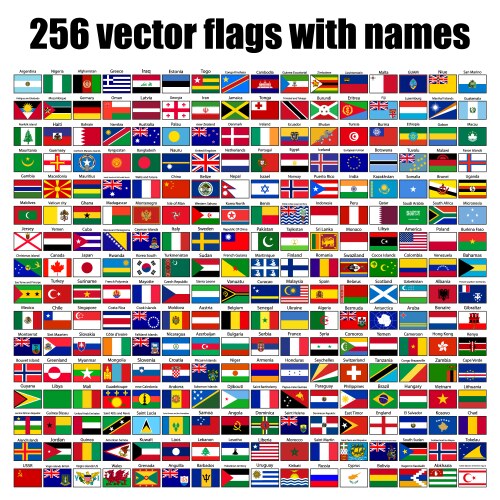 All official national flags of the world Vector Image