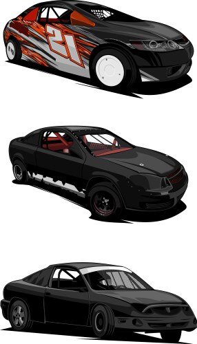 Bundle set stock car racing Royalty Free Vector Image