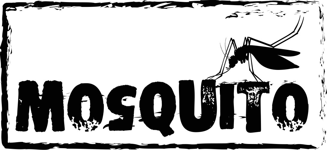 Stop sign with mosquito Royalty Free Vector Image