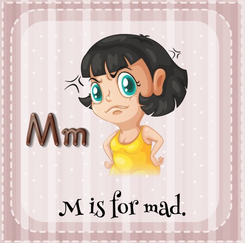 Flashcard alphabet m is for mother Royalty Free Vector Image