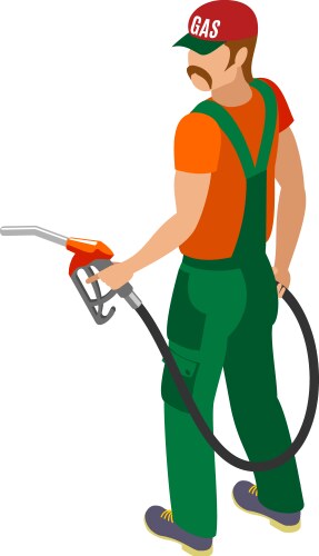 Gas station worker Royalty Free Vector Image - VectorStock