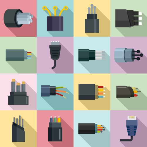 Fiber optic cable box icon optical wire Royalty Free Vector
