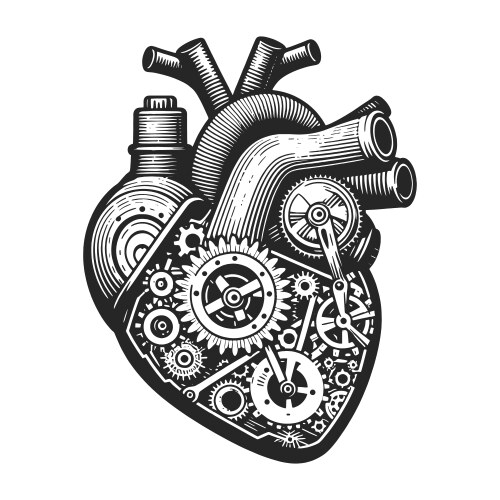 Ornate heart engraving sketch Royalty Free Vector Image