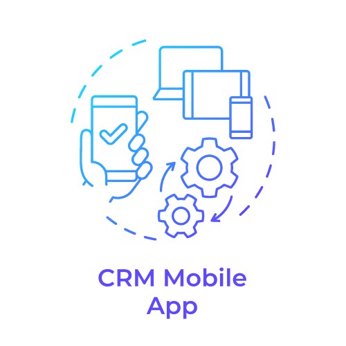 Crm for customer service blue gradient concept Vector Image