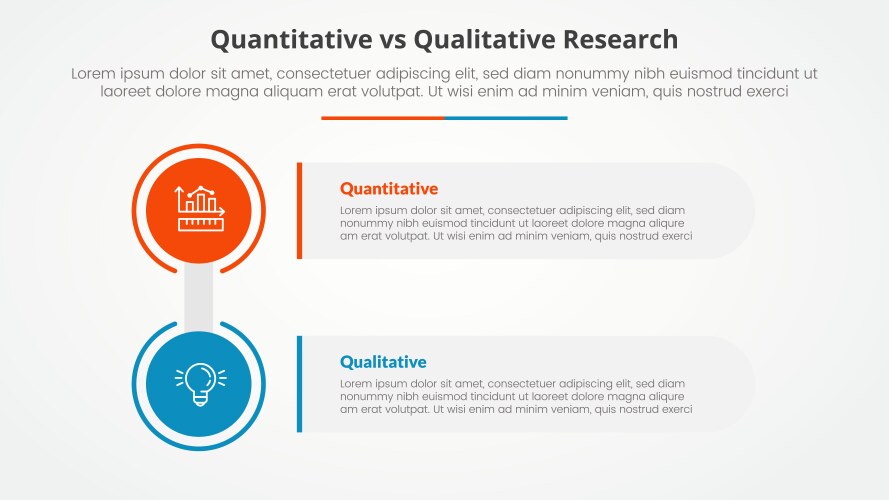 Quantitative vs qualitative research data Vector Image