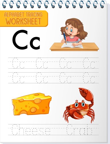 Letter k uppercase tracing practice worksheet Vector Image