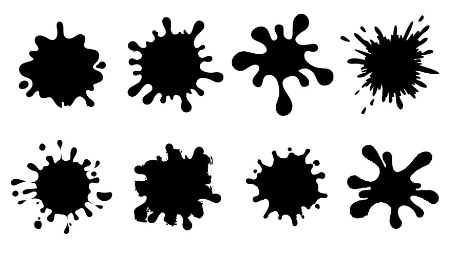 Set of ink splash icon Royalty Free Vector Image