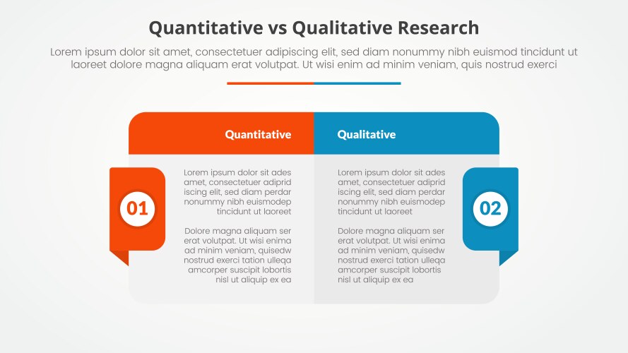 Quantitative vs qualitative research data Vector Image