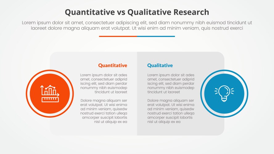Quantitative vs qualitative research data Vector Image