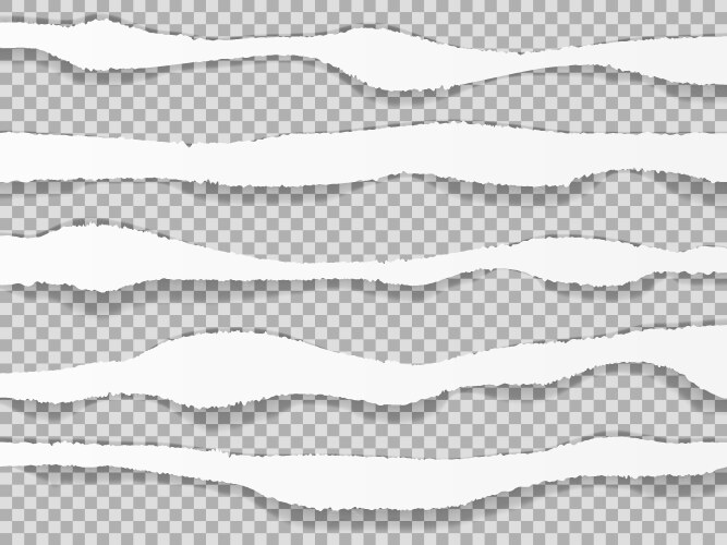 Realistic torn paper edges collection Royalty Free Vector