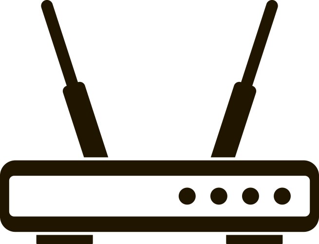 Black and white ethernet router icon Royalty Free Vector