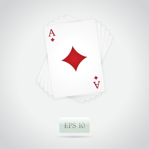 Ace of diamonds strict simple design playing Vector Image