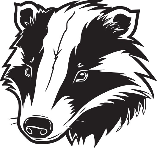 Badger monarchy seal black heraldry Royalty Free Vector