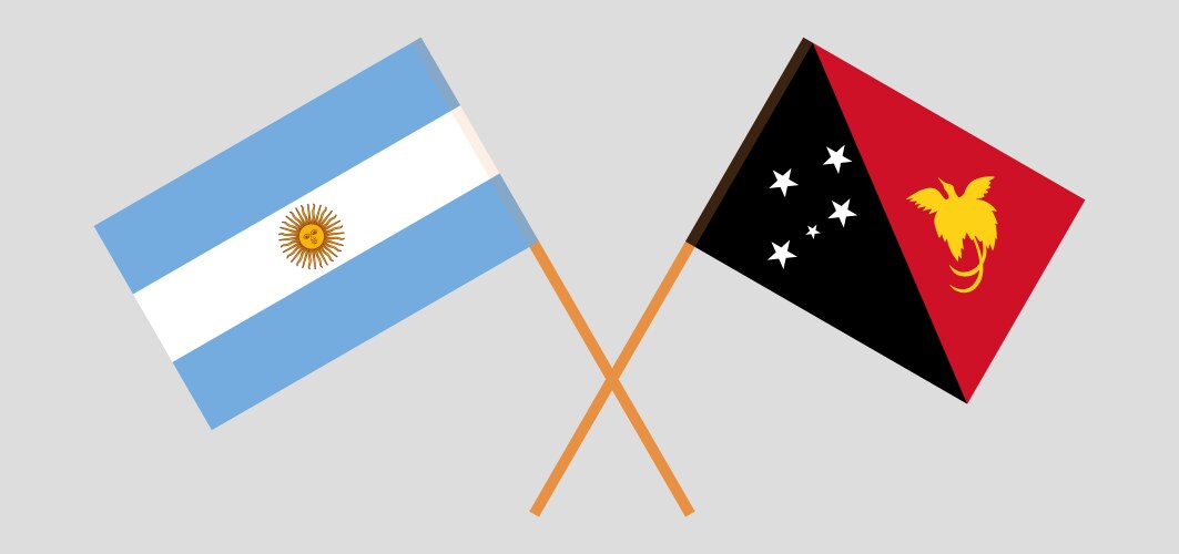 Crossed flags of norway and papua new guinea Vector Image