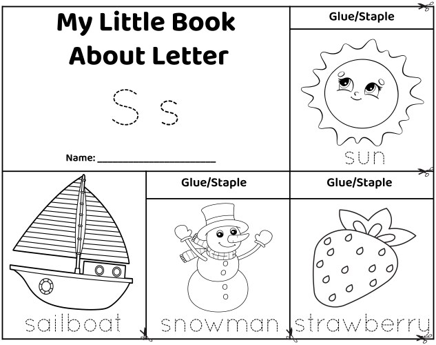 My little book about letter rr Royalty Free Vector Image