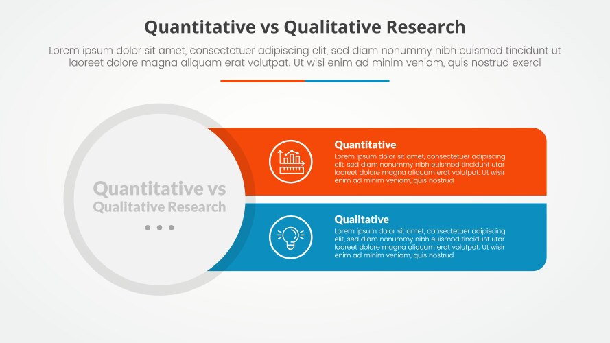 Quantitative vs qualitative research data Vector Image