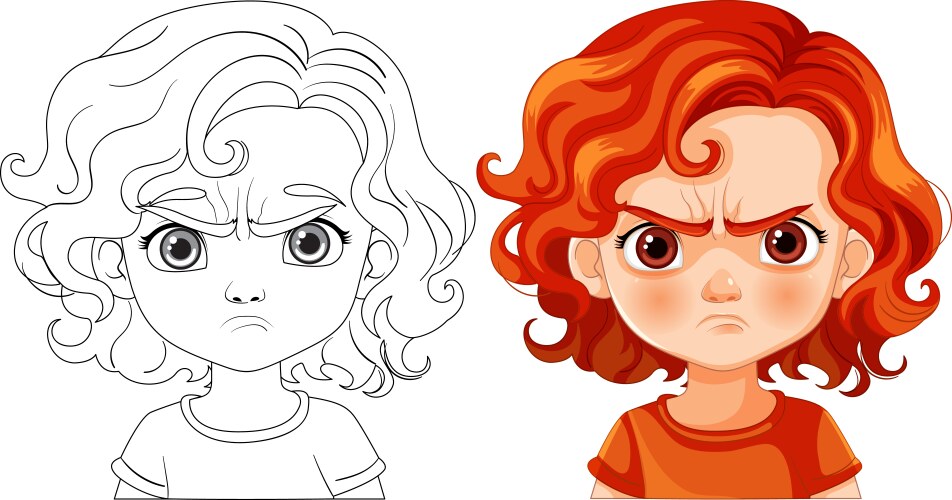 Two cartoon characters showing anger and annoyance