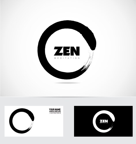 Colorful crescent zen symbol logo design Vector Image