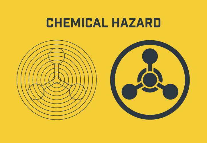 Chemical hazard icon in flat style Royalty Free Vector Image