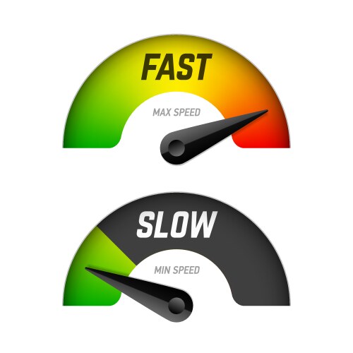 Opposite words fast and slow Royalty Free Vector Image