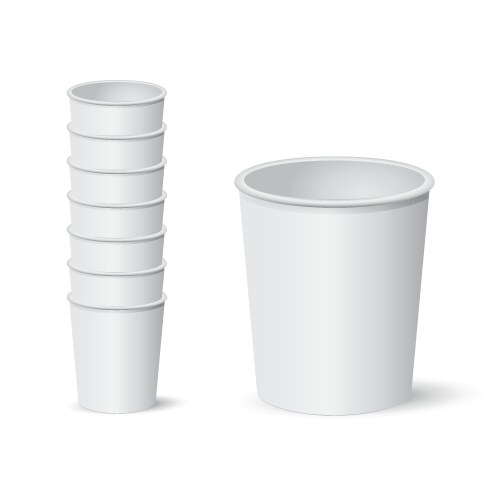 Pyramid of cups in blue design Royalty Free Vector Image