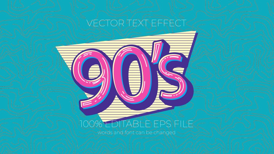 Retro editable text effect style eps Royalty Free Vector