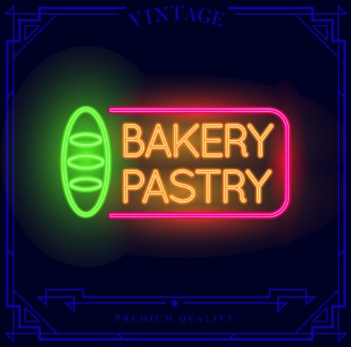 Baking with wire whisk neon sign bakery Royalty Free Vector
