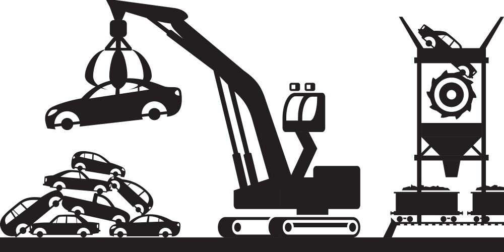 Extraction and processing ore from open pit Vector Image