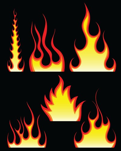 Fire patterns set Royalty Free Vector Image - VectorStock