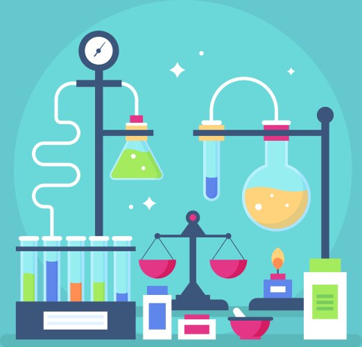 Realistic science lab objects Royalty Free Vector Image