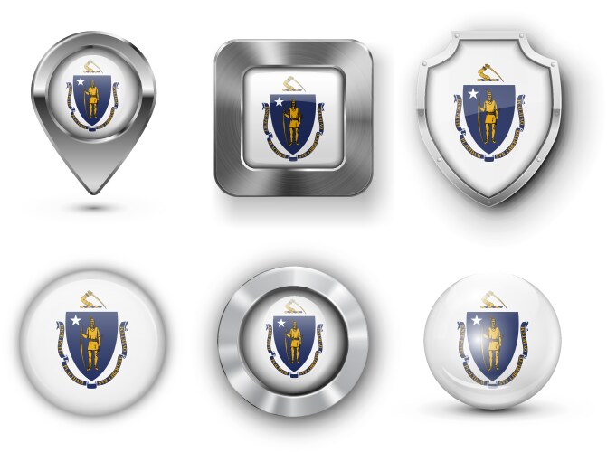 Usa state flag badges Royalty Free Vector Image