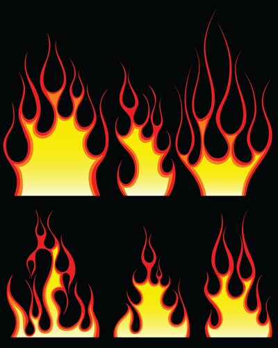 Fire patterns set Royalty Free Vector Image - VectorStock