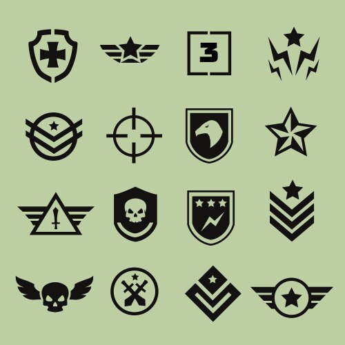 Location icons military style Royalty Free Vector Image