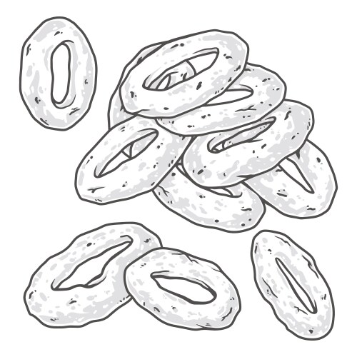 Pretzels and chips food set Royalty Free Vector Image
