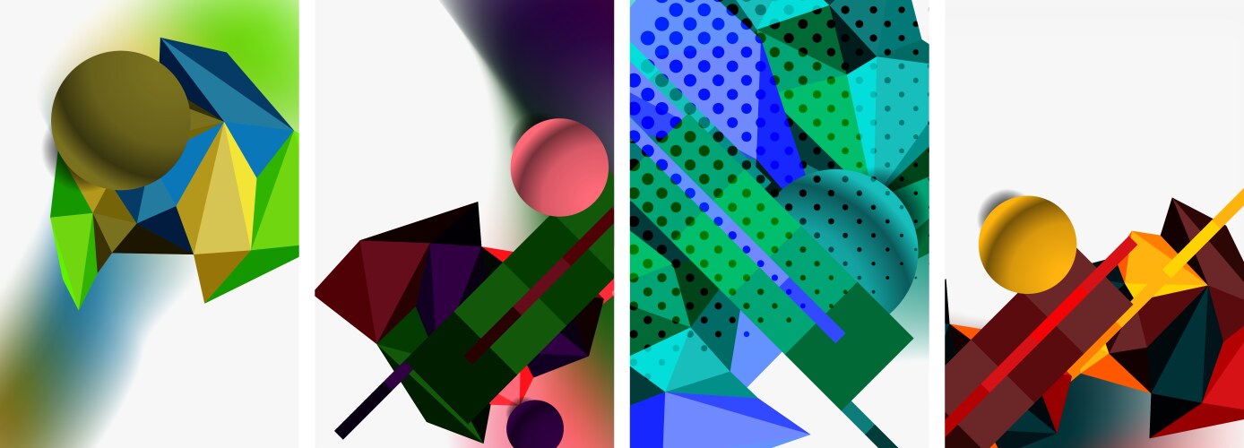 3d sphere and low poly triangle design Royalty Free Vector