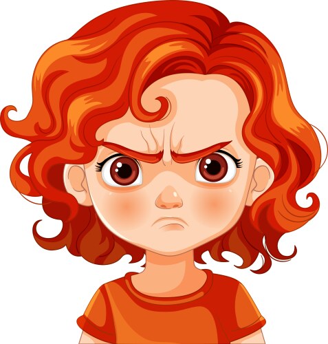 A child showing anger Royalty Free Vector Image