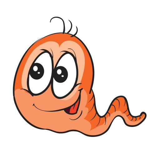 Cute worm character with big eyes cartoon Vector Image