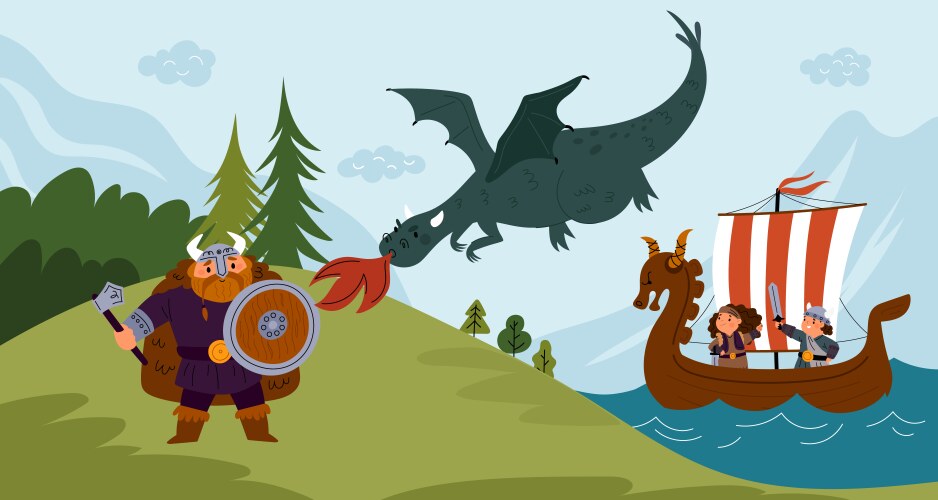 Ancient rome objects and warriors cartoon Vector Image