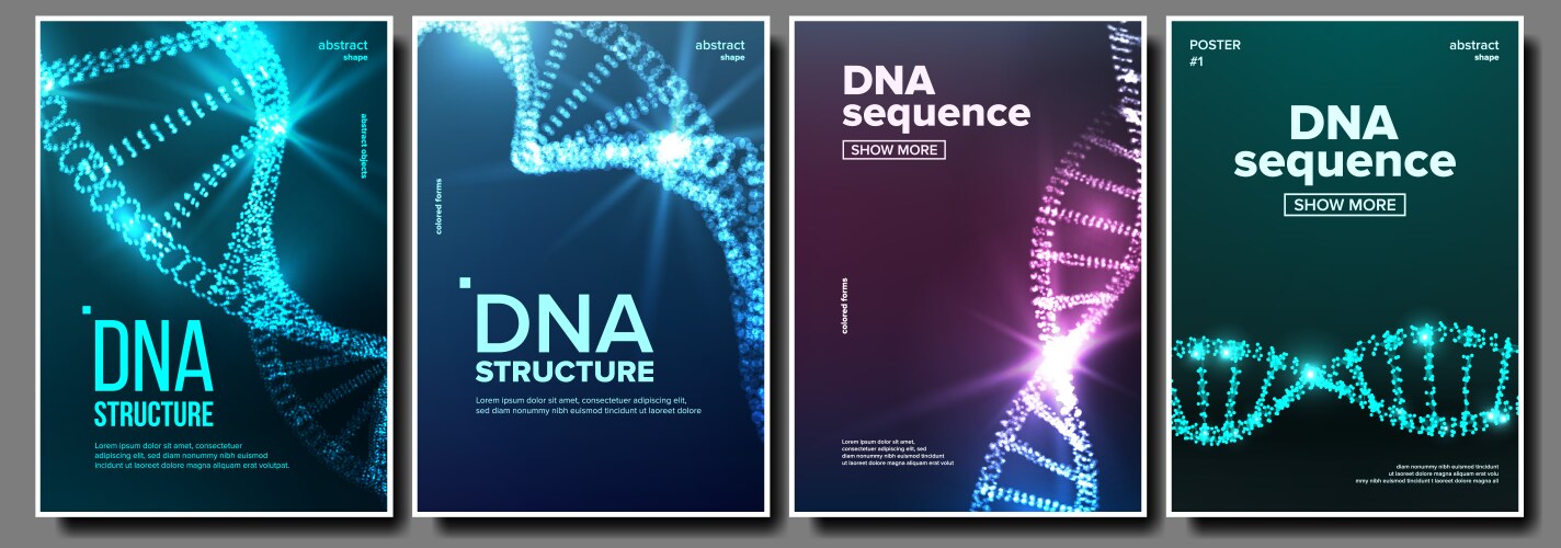 Dna poster set medical banner human Royalty Free Vector