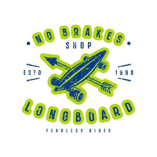 Longboard club emblems Royalty Free Vector Image