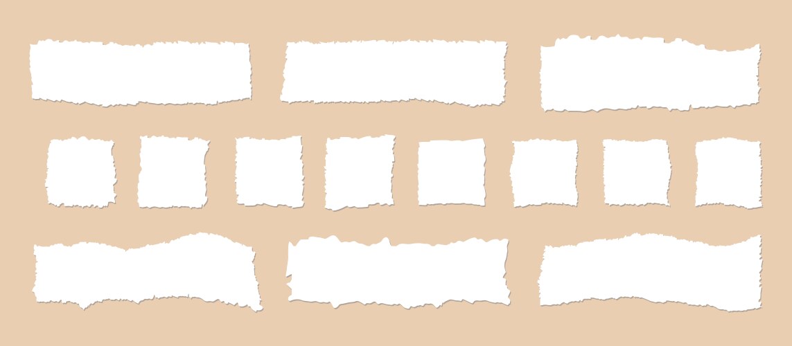 Jagged edge rectangle shapes frames torn paper Vector Image