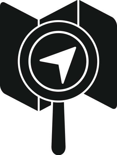 Magnifying glass pointing location with map pin Vector Image