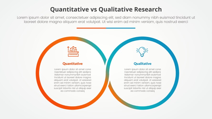Quantitative vs qualitative research data Vector Image