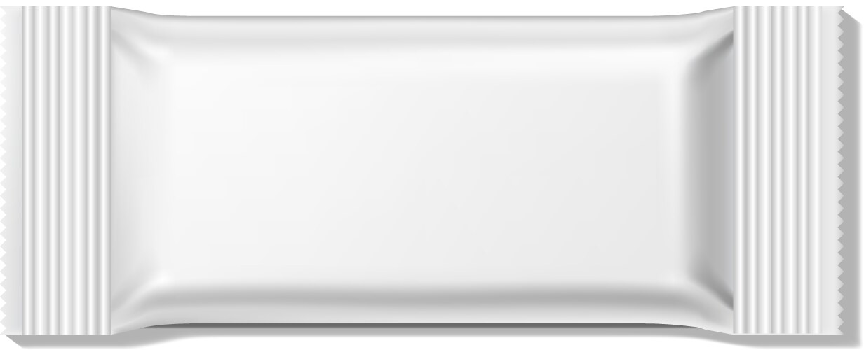 White blank sachet packaging stick pack Royalty Free Vector