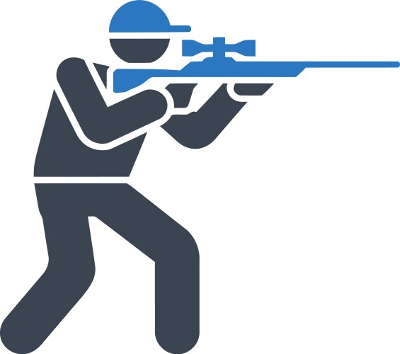 Sniper Icon with Rifle Royalty Free Vector Image