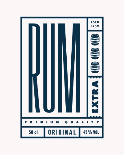 Template label for rum Royalty Free Vector Image