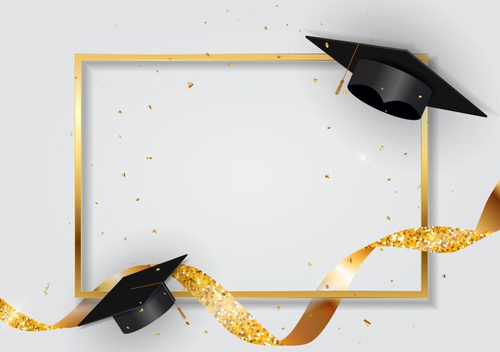 Happy graduation greeting background Royalty Free Vector