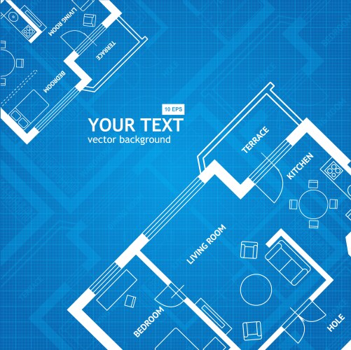 Architect colorful floor plan Royalty Free Vector Image